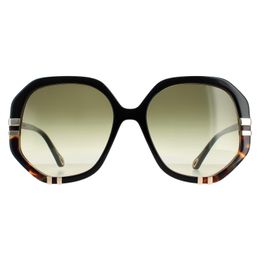 Chlo&eacute; Chloe Square Womens Gl&auml;nzend Schwarz und Schildkr&ouml;te Gr&uuml;n Gradient CH0105S