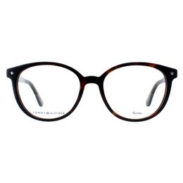 Tommy Hilfiger Runde Damen Dunkle Havanna Brille
