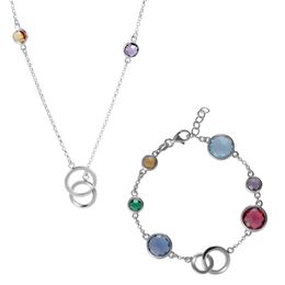 Orphelia 'Eloise' Damen 925 Sterling Silber Set: Armband + Halskette - Silber SET-7409