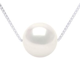 Halskette, echte S&uuml;&szlig;wasser-Zuchtperle, rund, rund, 9&ndash;10 mm