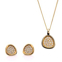 Orphelia 'Layla' Damen 925 Sterling Silber Set: Ketten-Anh&auml;nger + Ohrringe - Gold SET-7489/G