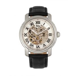 Reign Kahn Automatik-Skelettuhr mit Lederarmband
