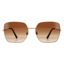Dolce & Gabbana Dolce & Gabbana Square Womens Gold Dunkelbraun Gradient Sonnenbrille