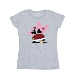 Disney - "Mickey Mouse Car Print" T-Shirt f&uuml;r Damen (Grau)