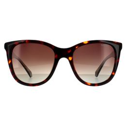 Polaroid Square Womens Havanna Braun Gradient Polarisierte Sonnenbrille