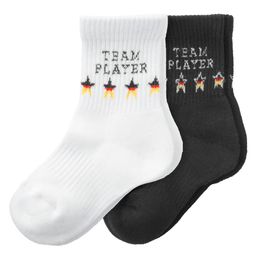 Topolino 2 Paar Kinder Socken im Fu&szlig;ball-Design