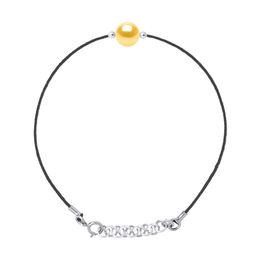 DIADEMA - Armband - Schwarzes Nylon - S&uuml;&szlig;wasserperle - Gold