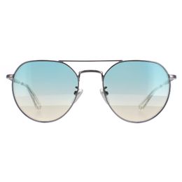 Police Aviator Unisex Gl&auml;nzend Ruthenium Rauch Spiegel Silber SPLF14 Urban 7