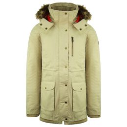 Vans von der Wand Langarm Rei&szlig;verschluss auf Kapuze Beige Damen Parka Jacke VX1TE62