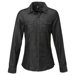 Premier - Hemd Jeans Style Naht f&uuml;r Damen (Jeans-Schwarz)