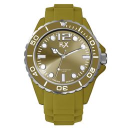H2x Herren sv382uv3 Reef Leuchtende Wasserfeste Khaki-Gr&uuml;ne Weiche Gummi-Uhr