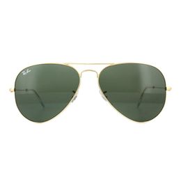 Ray-Ban Sonnenbrille Aviator 3025 L0205 Gold Gr&uuml;n