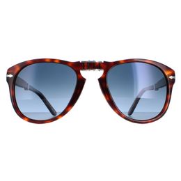 Persol Aviator Herren Braune Havana Blau Gradient Polarisierte Sonnenbrille