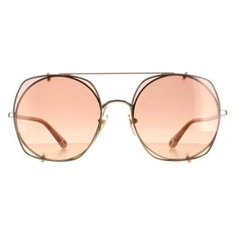 Chlo&eacute; Chloe Pilotenbrille Damen Gold Braun Farbverlauf CH0042S