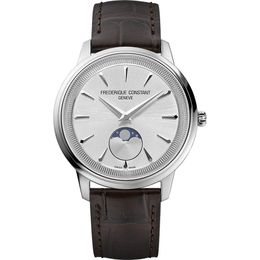 Frederique Constant Fr&eacute;d&eacute;rique Constant Moneta Moonphase Braun Unisex Armbanduhr FC-206S3S6
