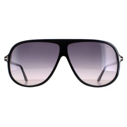 Tom Ford Shield Unisex Gl&auml;nzend Schwarz Rauch Farbverlauf Spencer 02 FT0998