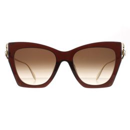 Alexander McQueen Cat Eye Womens Braun Gold Braun Gradient AM0375S