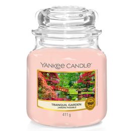 yankee candle Original Mittlere Glasduftkerze Ruhiger Garten, 411g