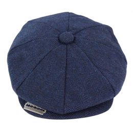 Herren Peaky Blinders Tweedhut mit Rasierklinge