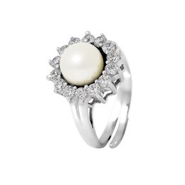 DIADEMA - Prestige-Ring mit S&uuml;&szlig;wasserperle - Pure White Kollektion