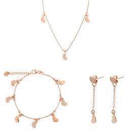 Orphelia 'Elisa' Damen-Set aus 925er Sterlingsilber: Kette + Armband + Ohrringe &ndash; Ros&eacute; SET-7381