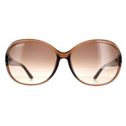 Salvatore Ferragamo Oval Womens Hellbraun Braun Gradient SF770SA