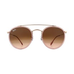 Ray-Ban Sonnenbrille Runde Double Bridge 3647N 9069A5 Rosa Rosa Gradient Braun