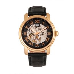 Reign Kahn Automatik-Skelettuhr mit Lederarmband