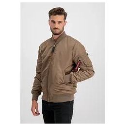 Bomberjacke Alpha Industries "MA-1 VF 59 Long", Herren, Gr. M, grau (taupe), Obermaterial: 100% Nylon; Futter: 100% Nylon; F&uuml;llung: 100% Polyester, Jacken Bomberjacke