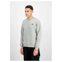 Sweater Alpha Industries "Basic Sweatshirt SL", Herren, Gr. XS, grau (grau heather), Obermaterial: 80% Baumwolle, 20% Polyester, regular fit, Sweatshirts Sweater