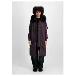 Winterjacke Alpha Industries "Long Fishtail W", Damen, Gr. L, lila (plum), Obermaterial: 100% Nylon; Futter: 100% Nylon; F&uuml;llung: 100% Polyester, Jacken Winterjacke