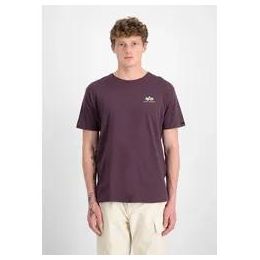 T-Shirt Alpha Industries "Backprint T-Shirt", Herren, Gr. S, lila (plum), Obermaterial: 100% Baumwolle, Shirts T-Shirt