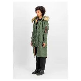 Winterjacke Alpha Industries "Long Fishtail W", Damen, Gr. S, gr&uuml;n (sage, gr&uuml;n), Obermaterial: 100% Nylon; Futter: 100% Nylon; F&uuml;llung: 100% Polyester, Jacken Winterjacke