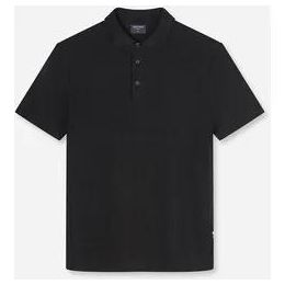 Poloshirt OLYMP, Herren, Gr. XXL, schwarz, Web, Obermaterial: 95% Leinen, 5% Elasthan, unifarben, regular fit h&uuml;ftbedeckend, Rundhals, abgesteppte Kante, Shirts, aus hochwertigem Leinen, unifarben