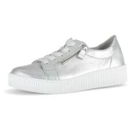 Sneaker Gabor "Sneaker low", Damen, Gr. 37, silber, Schuhe Sneaker