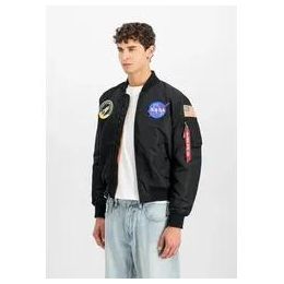 Bomberjacke Alpha Industries "MA-1 VF Vintage Fit NASA", Herren, Gr. L, schwarz, Obermaterial: 100% Nylon; Futter: 100% Nylon; F&uuml;llung: 100% Polyester, Jacken Bomberjacke