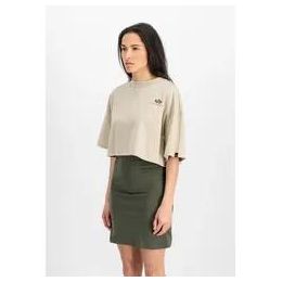 T-Shirt Alpha Industries "Basic T-Shirt SL Cropped PP W", Damen, Gr. S, organic beige, Obermaterial: 100% Baumwolle, Shirts T-Shirt