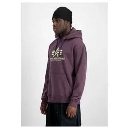 Hoodie Alpha Industries "Basic Hoodie BL", Herren, Gr. S, lila (plum), Obermaterial: 80% Baumwolle, 20% Polyester, regular fit, Sweatshirts Hoodie