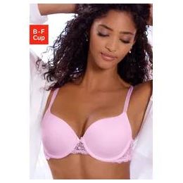 Schalen-BH Lascana "Nina Dessous", Damen, Gr. 80, Cup F, rosa, Spitze, Obermaterial: 80% Polyamid, 20% Elasthan, BHs BH Spitzenw&auml;sche B&uuml;gel-BH Spitzen-BH T-Shirt-BH Schalen-BH, mit B&uuml;gel, mit nahtlosen Cups und Spitze seitlich, Dessous