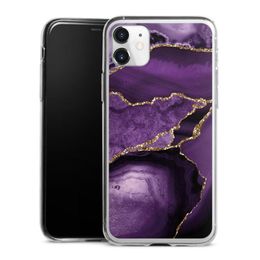 DeinDesign iPhone 11 Handy Slim Case Silikon Handyh&uuml;lle transparent H&uuml;lle extra d&uuml;nn Pink Glitzer Marble Silikon Slim Case