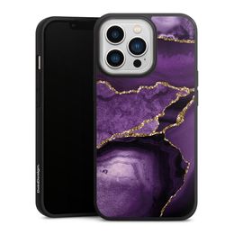 DeinDesign iPhone 13 Pro Handy Premium Silikon H&uuml;lle Handyh&uuml;lle schwarz Case Pink Glitzer Marble Silikon Premium Case
