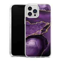 DeinDesign iPhone 13 Pro Max Handy Silikon H&uuml;lle Case transparent Handyh&uuml;lle Pink Glitzer Marble Silikon Case