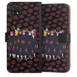 DeinDesign Galaxy A22 5G Handy Klapph&uuml;lle Handyh&uuml;lle aus Kunst Leder schwarz Flip Case Official Licensed Product Akatsuki Naruto Shippuden Sideflip mit langer 