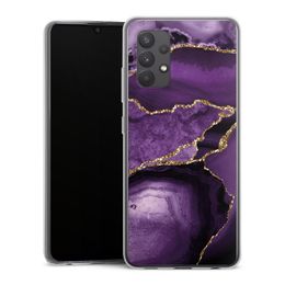 DeinDesign Galaxy A32 4G Handy Silikon H&uuml;lle Case transparent Handyh&uuml;lle Pink Glitzer Marble Silikon Case