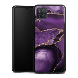 DeinDesign Galaxy A12 Handy Silikon H&uuml;lle Case schwarz Handyh&uuml;lle Pink Glitzer Marble