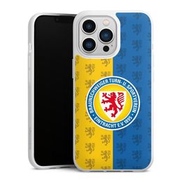 DeinDesign iPhone 13 Pro Handy Silikon H&uuml;lle Case wei&szlig; Handyh&uuml;lle Logo Eintracht Braunschweig Official Licensed Product Silikon Case