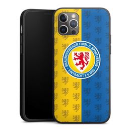 DeinDesign iPhone 12 Pro Handy Premium Silikon H&uuml;lle Handyh&uuml;lle schwarz Case Logo Eintracht Braunschweig Official Licensed Product Silikon Premium Case