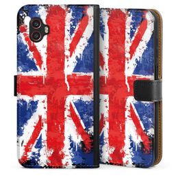 DeinDesign Galaxy XCover 6 Pro Handy Klapph&uuml;lle Handyh&uuml;lle aus Kunst Leder schwarz Flip Case Flag Union Jack England Sideflip mit langer Lasche