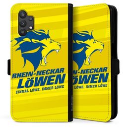 DeinDesign Galaxy A32 5G Handy Klapph&uuml;lle Handyh&uuml;lle aus Kunst Leder schwarz Flip Case Rhein-Neckar-L&ouml;wen Official Licensed Product Rnl Sideflip mit langer 