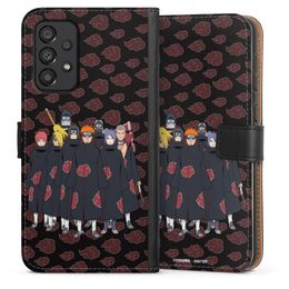 DeinDesign Galaxy A33 5G Handy Klapph&uuml;lle Handyh&uuml;lle aus Kunst Leder schwarz Flip Case Official Licensed Product Akatsuki Naruto Shippuden Sideflip mit langer 